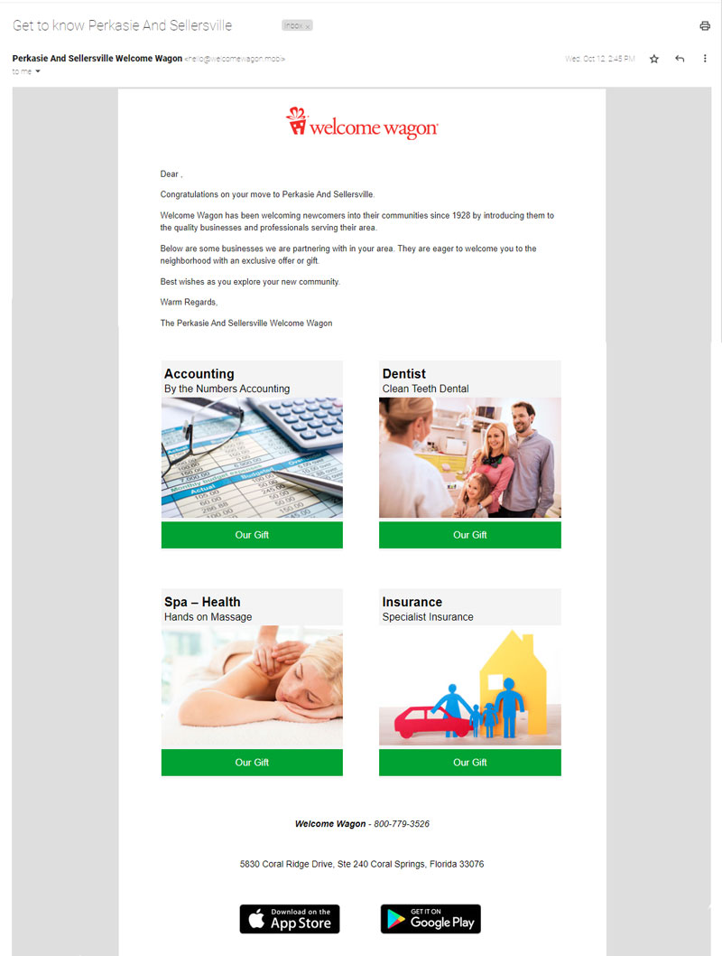 Sampletown - Welcome Wagon